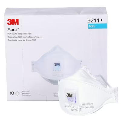 3M™ Aura™ Particulate Respirator 9211+, N95 10 EA/Box – APSS Store
